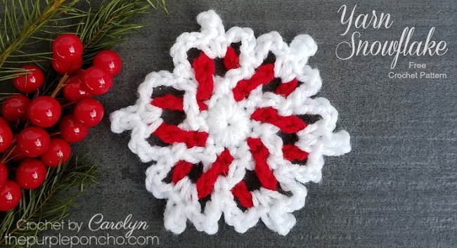 Yarn Snowflake - Free Crochet Pattern - The Purple Poncho